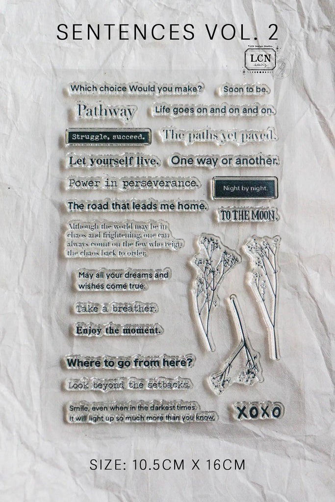 LCN Design Studio: Sentence Cling Stamps Set – Papergame