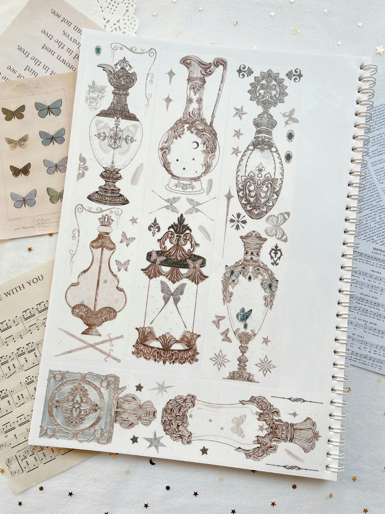 Menu Stationery Tape Sample: Butterfly Bottles – Papergame
