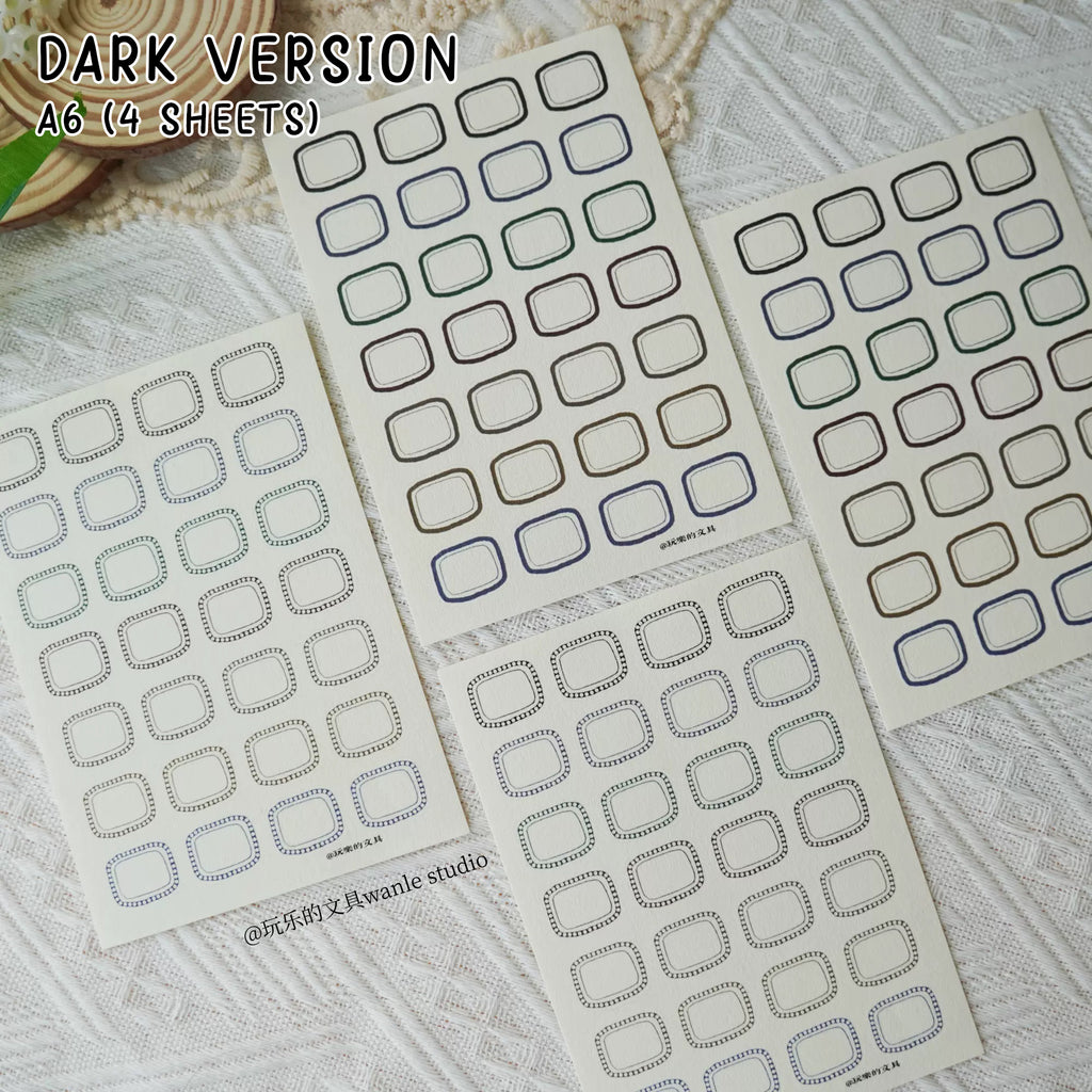 Wanle Studio Sticker Sheet: Rectangular Frames – Papergame