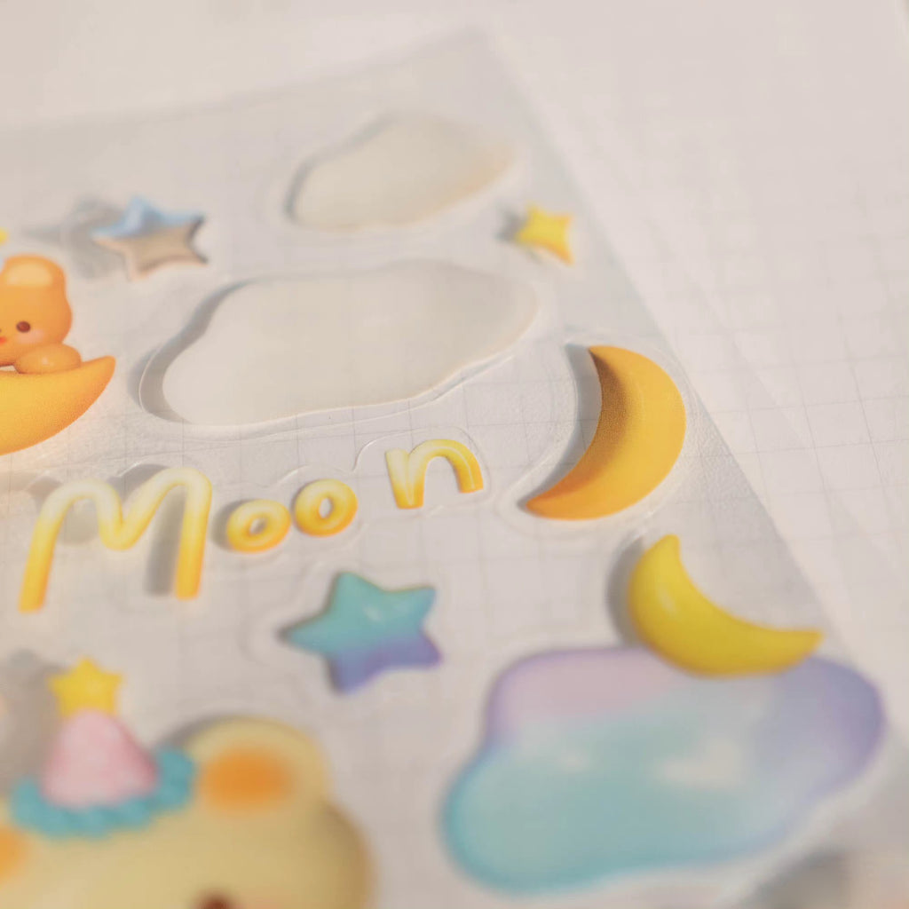 Orange Studio Sticker Sheet: Moon – Papergame