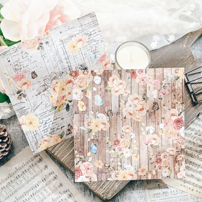 Rose Garden Themed Scrapbook Paper – Papergame