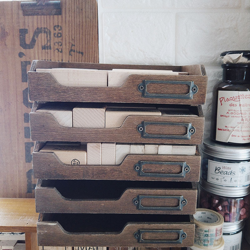 Stackable Wooden Stamps Tray – Papergame