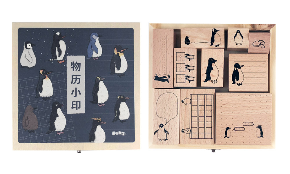 Penguin Notes Wooden Stamp Set – Papergame