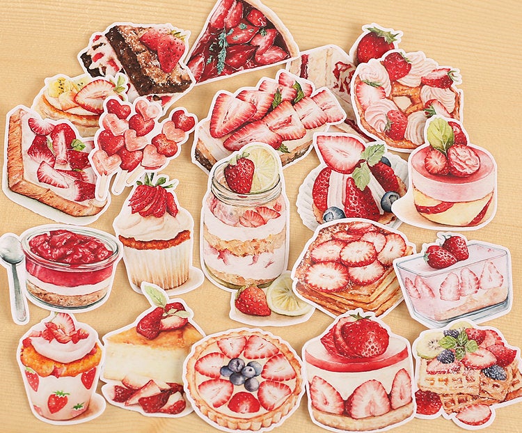 Strawberry Dessert Sticker Pack – Papergame
