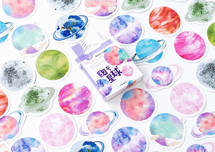 Planets Box Sticker Set – Papergame